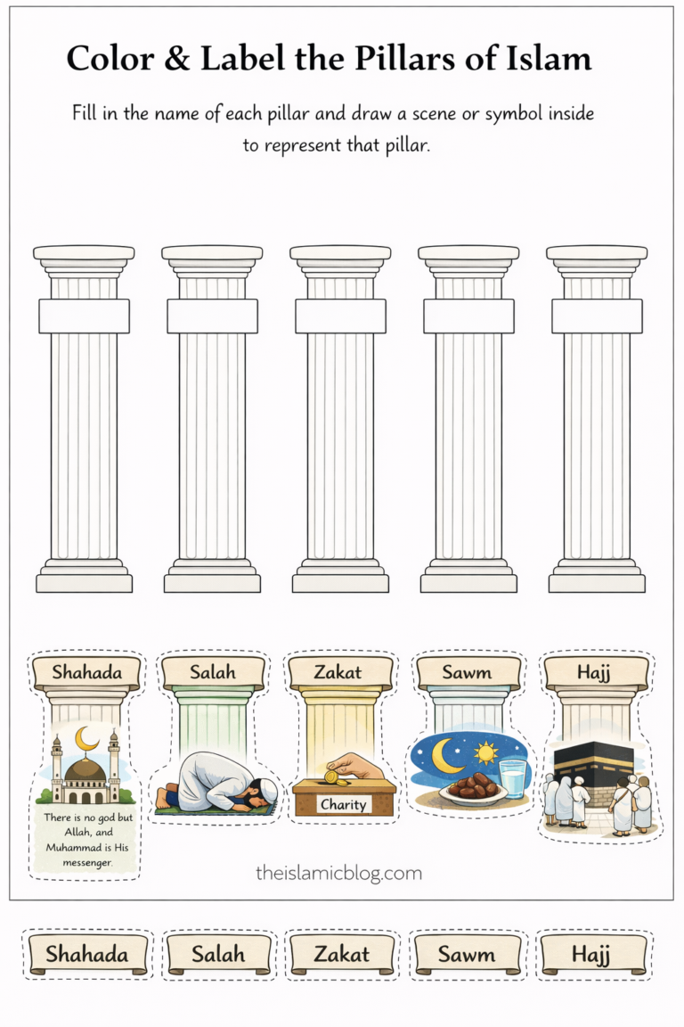 5 Pillars of islam Free Worksheets - The Islamic Blog